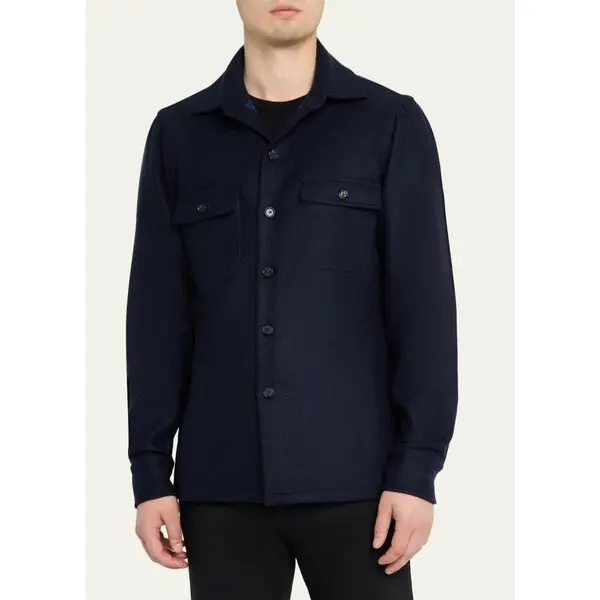 Cesare Attolini Wool Flap-pocket Overshirt
