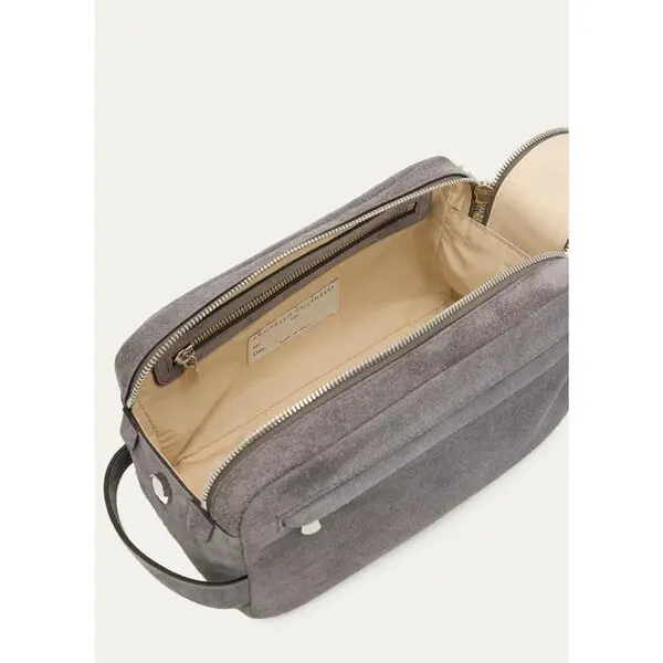 Brunello Cucinelli Leather Wide-mouth Toiletry Bag