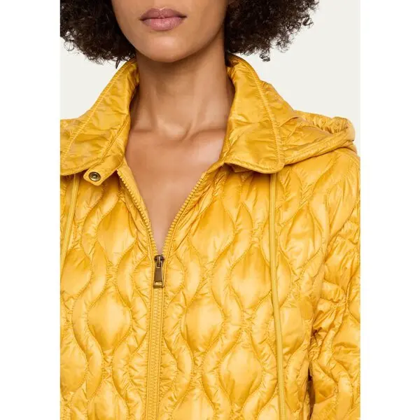 Moncler Balette Geometric Quilted Mid-length Down Jacket