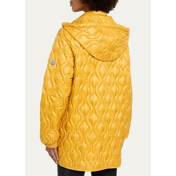 Moncler Balette Geometric Quilted Mid-length Down Jacket