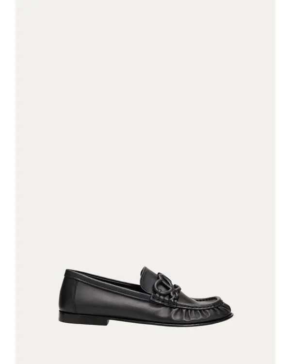 Loewe Double L Leather Loafers