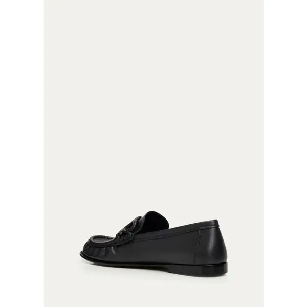 Loewe Double L Leather Loafers