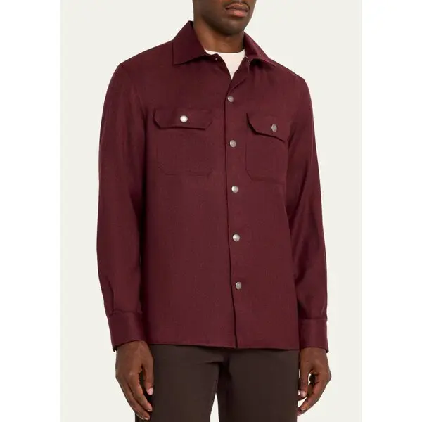 Brunello Cucinelli Wool Snap-front Overshirt