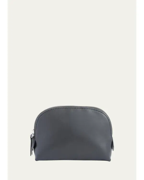 ROYCE NEW YORK Monogrammed Compact Leather Cosmetic Bag, Personalized - Black