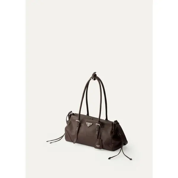 Prada Karin Medium Antiqued Leather Tote Bag - Cocoa