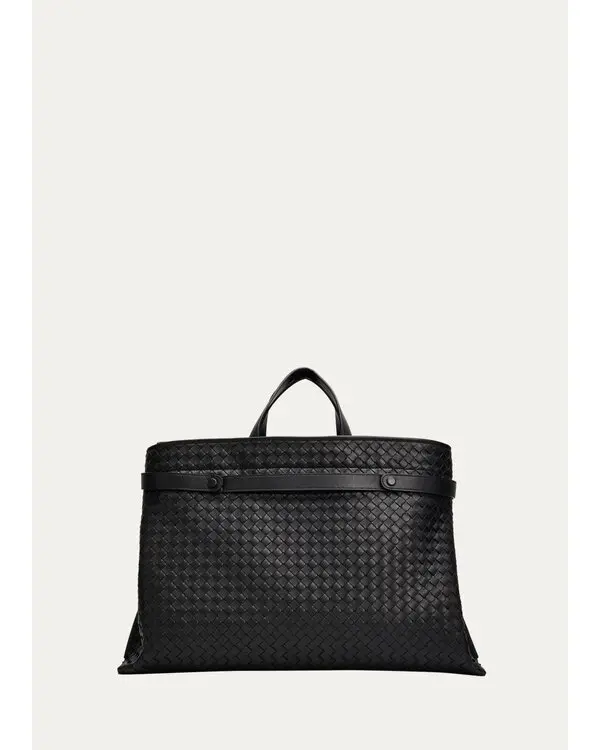 Bottega Veneta Intrecciato Leather Tote Bag - Black