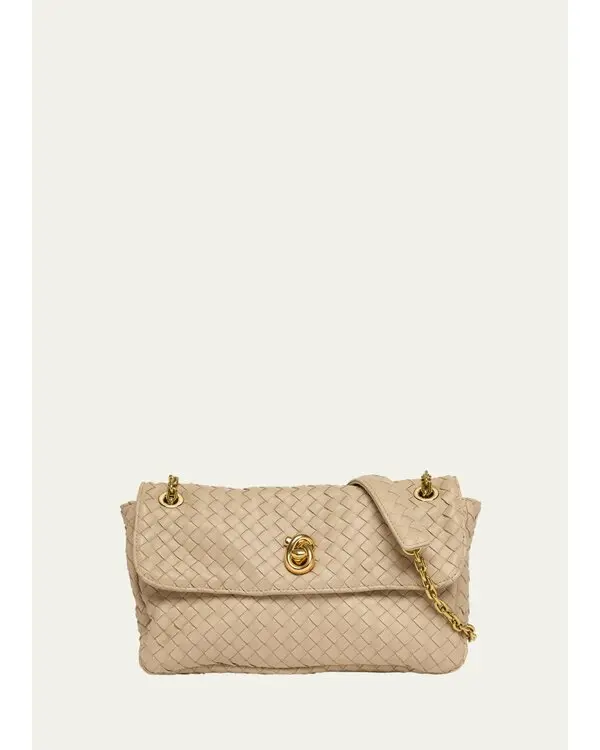 Bottega Veneta Madison Intrecciato Leather Shoulder Bag - Ecru