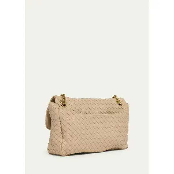 Bottega Veneta Madison Intrecciato Leather Shoulder Bag - Ecru