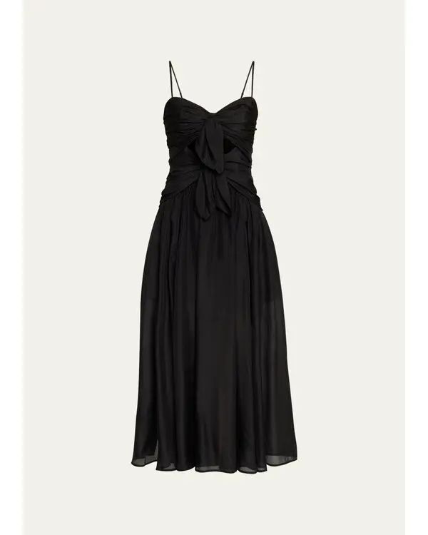 Zimmermann Aster Scarf Midi Dress - Black