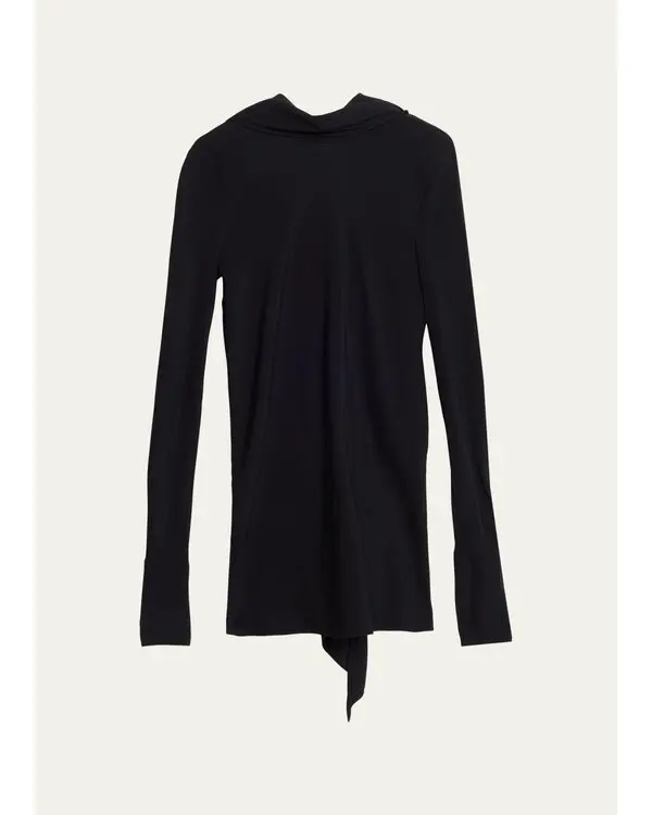 THE ROW Evo Long-sleeve Crepe Low-back Top