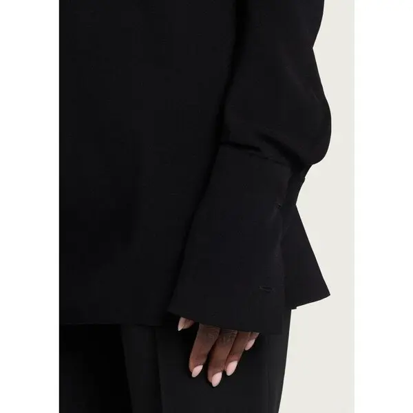 THE ROW Evo Long-sleeve Crepe Low-back Top