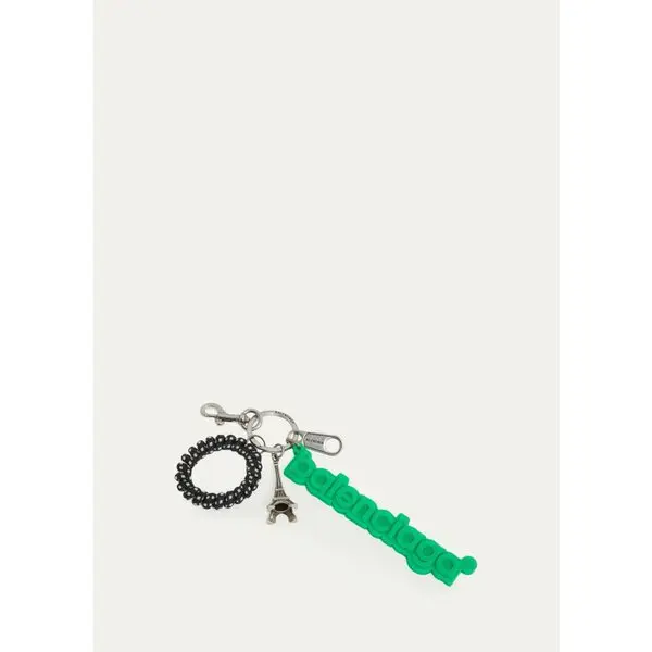 Balenciaga Biker Rubber Logo Keychain Charm