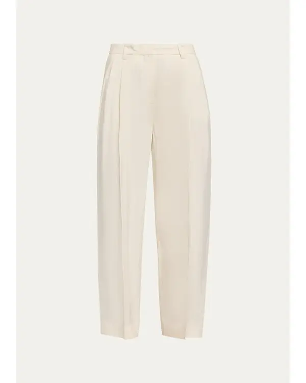 TOTEME Garderob Double-pleat Straight-leg Ankle Trousers