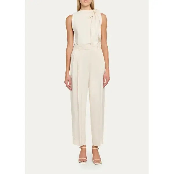 TOTEME Garderob Double-pleat Straight-leg Ankle Trousers