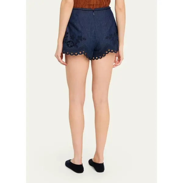 Zimmermann Mahon Broderie Denim Shorts