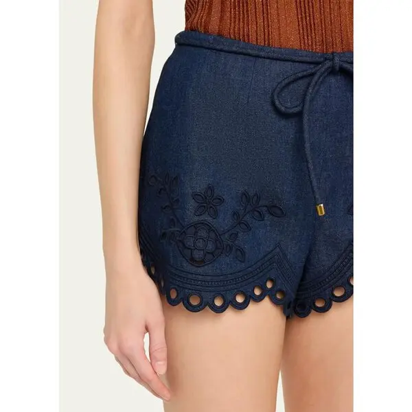 Zimmermann Mahon Broderie Denim Shorts