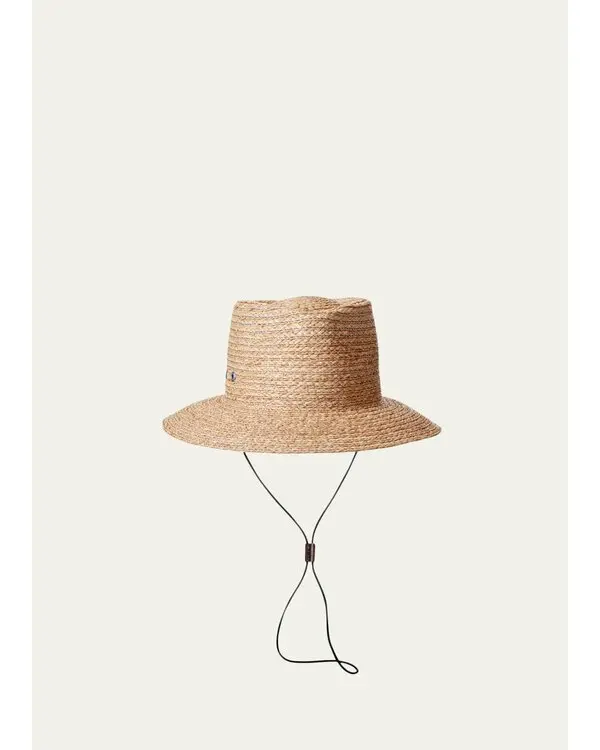 Inverni Straw Drawcord Bucket Hat - Raffia