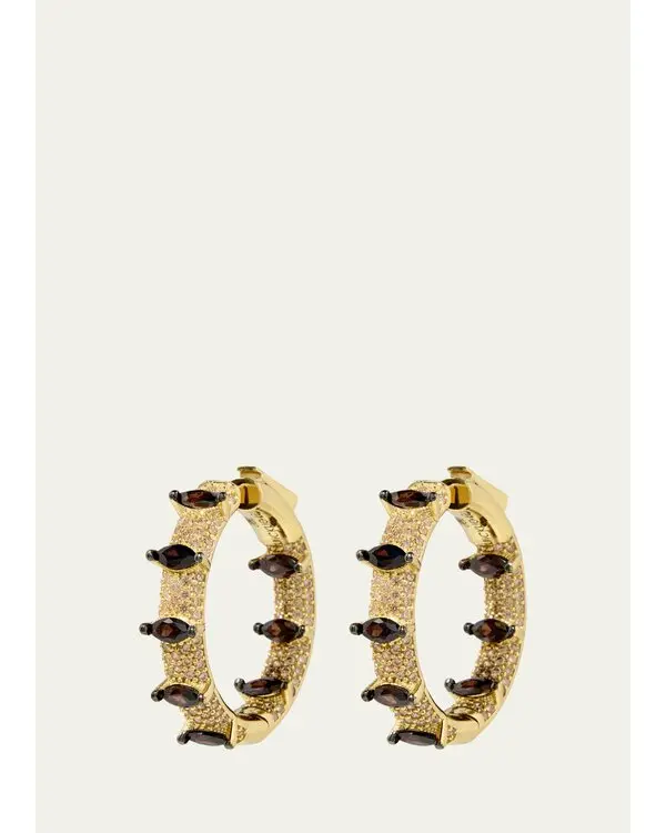 NICKHO REY Rollins 14k Gold Vermeil Cubic Zirconia Hoop Earrings - Leopard