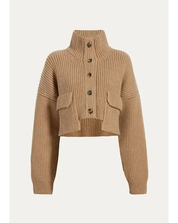 Khaite Eita Ribbed Cashmere Cardigan