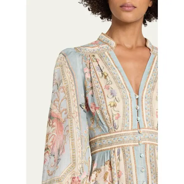 Zimmermann Roselight Plunge Midi Dress