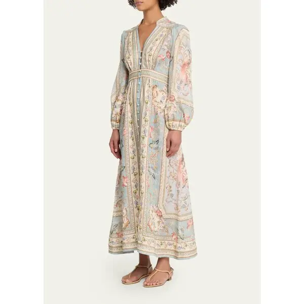 Zimmermann Roselight Plunge Midi Dress