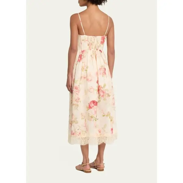 Zimmermann Roselight Corset Midi Dress