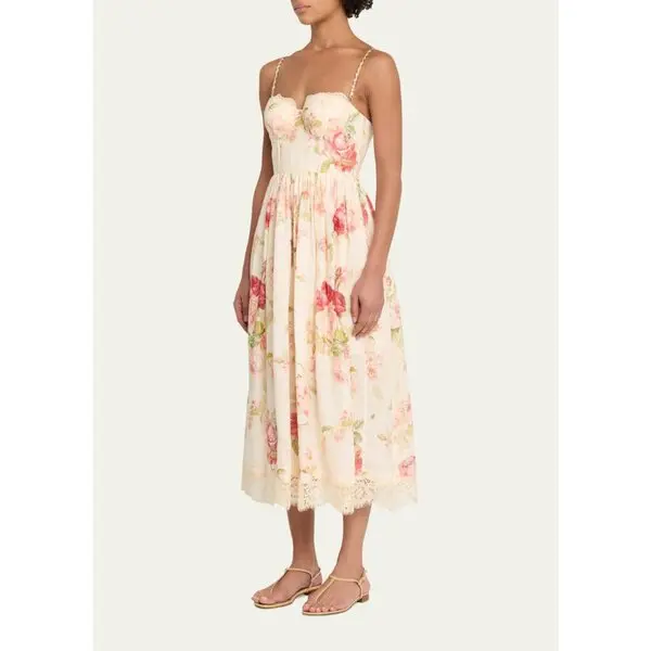 Zimmermann Roselight Corset Midi Dress