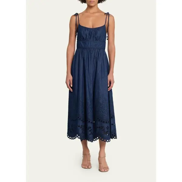 Zimmermann Mahon Broderie Denim Picnic Dress