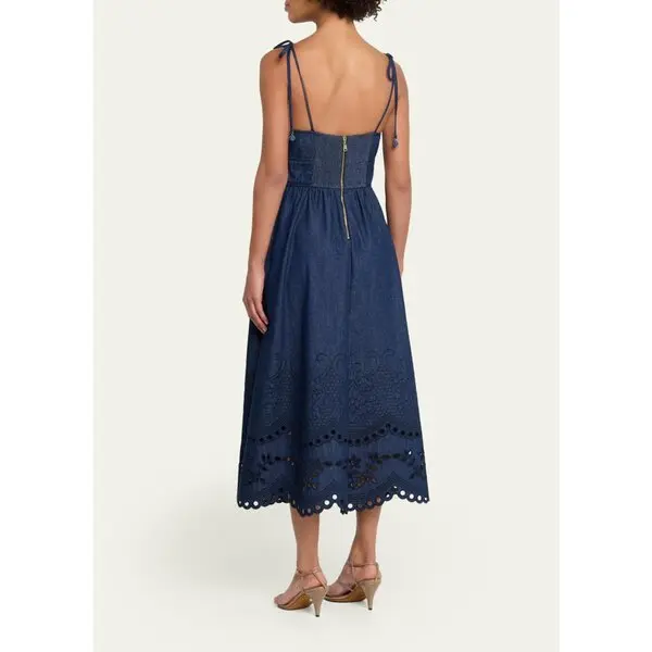 Zimmermann Mahon Broderie Denim Picnic Dress