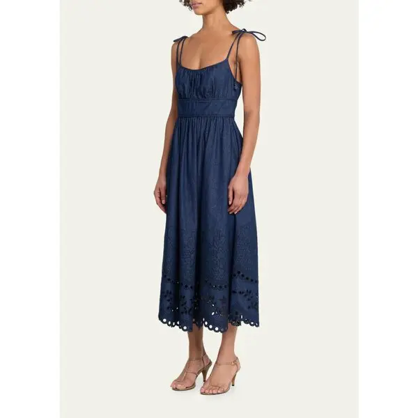 Zimmermann Mahon Broderie Denim Picnic Dress