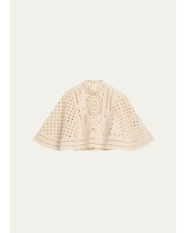 Zimmermann Indra Embroidered Cape