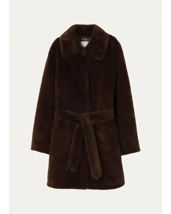 Burberry Belvedere Faux Fur Car Coat