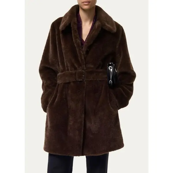 Burberry Belvedere Faux Fur Car Coat