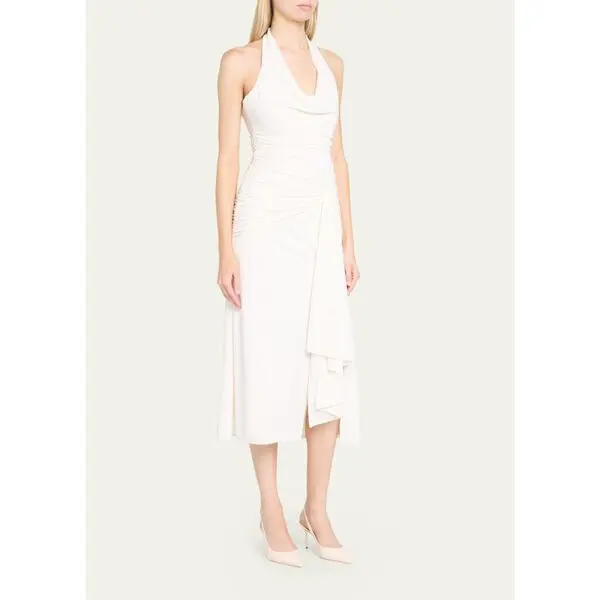 Cinq À Sept Kaia Draped Halter Midi Dress