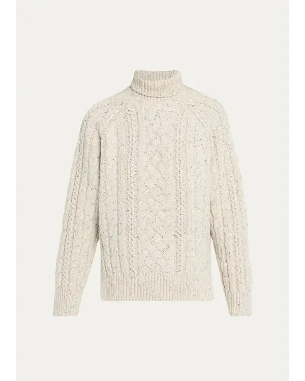 TOTEME Cable-knit Turtleneck Sweater - Ecru