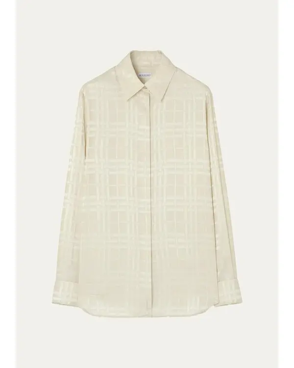 Burberry Dorothea Patterned Silk Shirt - Champagne