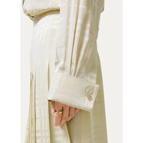 Burberry Dorothea Patterned Silk Shirt - Champagne
