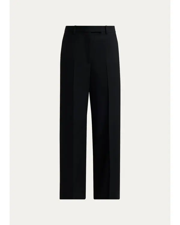 TOM FORD Wool Grain De Poudre Slanted Straight-leg Pants
