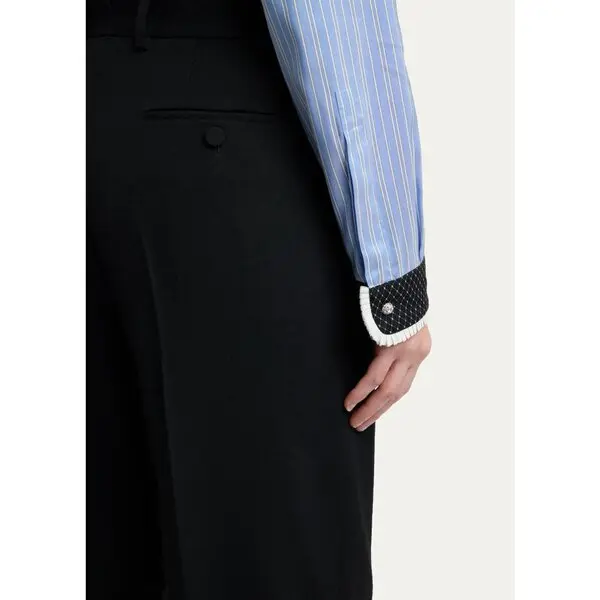 TOM FORD Wool Grain De Poudre Slanted Straight-leg Pants