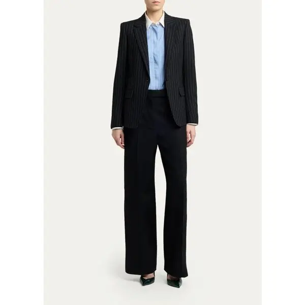 TOM FORD Wool Grain De Poudre Slanted Straight-leg Pants