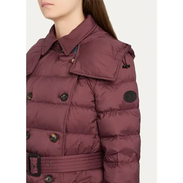 Burberry Audley Mid-length Nylon Puffer Coat - Vineyard Red