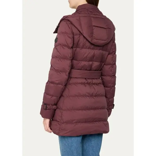 Burberry Audley Mid-length Nylon Puffer Coat - Vineyard Red