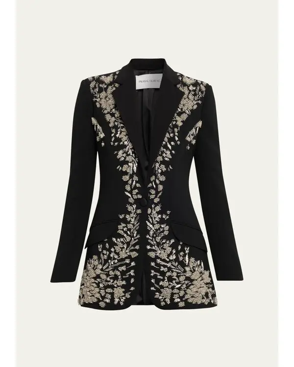 Prabal Gurung Beaded Single-button Blazer