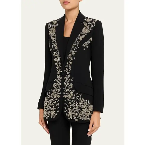 Prabal Gurung Beaded Single-button Blazer