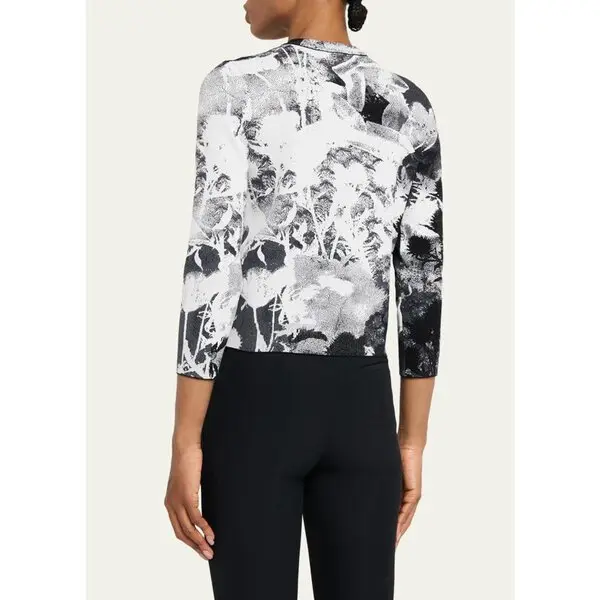 Alexander McQueen Floral Jacquard Crewneck Cardigan