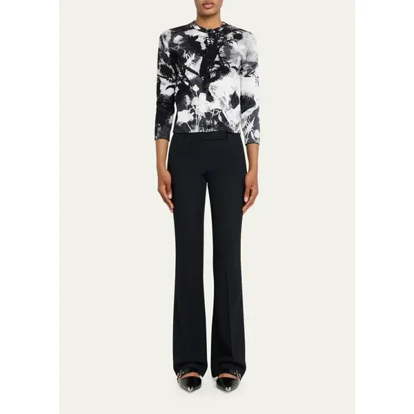 Alexander McQueen Floral Jacquard Crewneck Cardigan