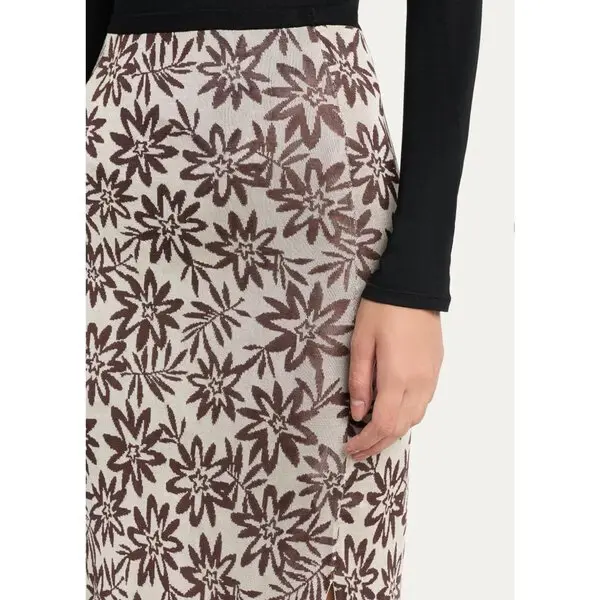 Diane Von Furstenberg Cleo Floral Knit Midi Pencil Skirt