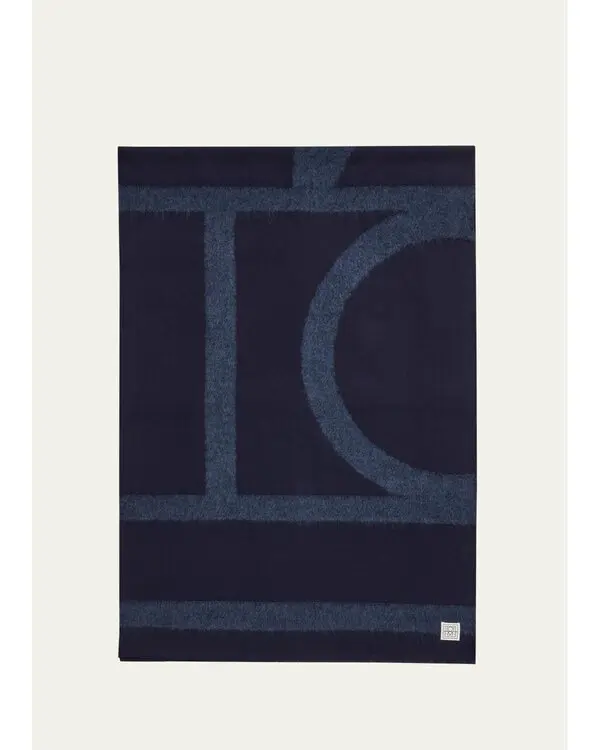 TOTEME Monogram Twill Scarf - Navy