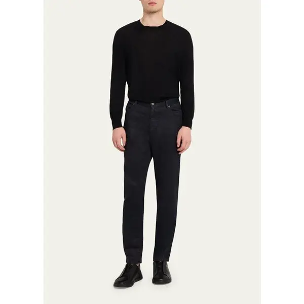 Zegna Stretch Straight Leg Five-pocket Pants - Navy
