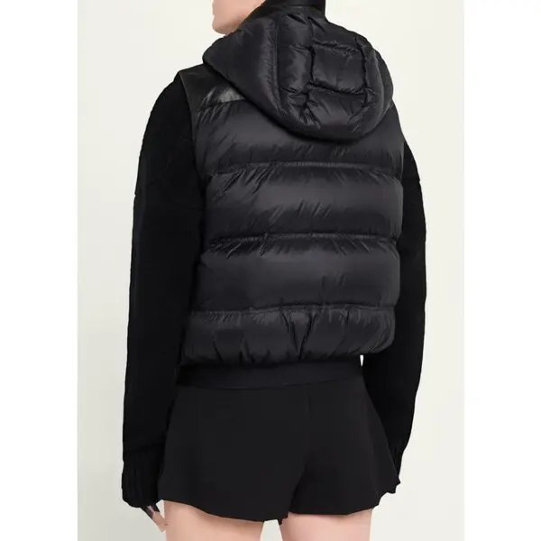Moncler Impression Leather Hooded Down Vest